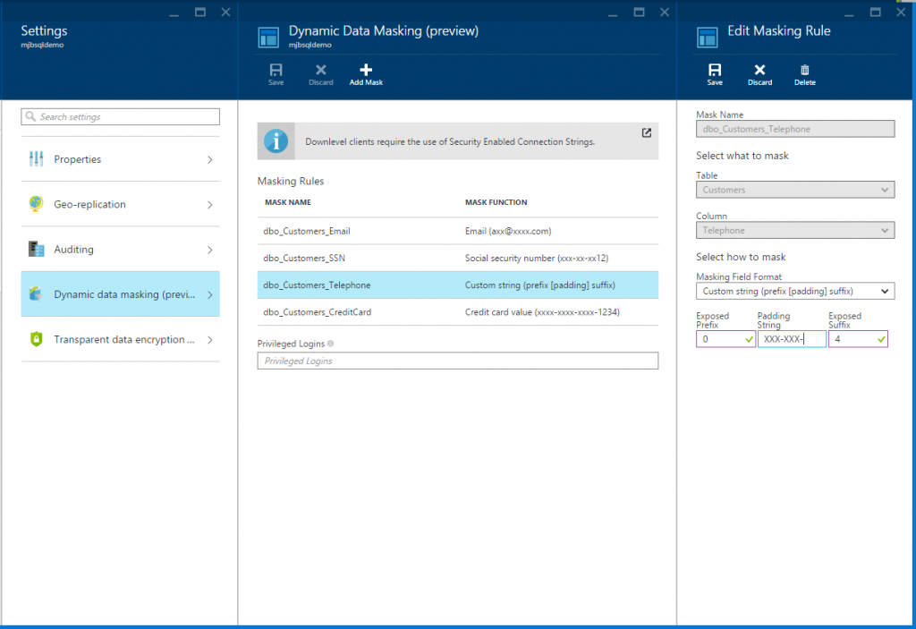 Exploring Azure SQL DB Dynamic Data Masking | mark j brown